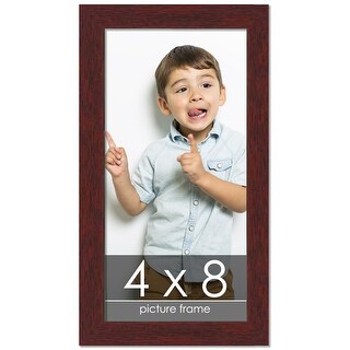 4x8 Traditional Mahogany Complete Wood Picture Frame with UV Acrylic ...