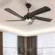 Moasis 52" Modern Remote Control Ceiling Fan with Lights and 5 Solid ...