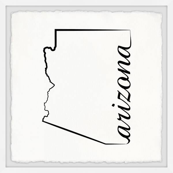 'Arizona Map Outline' Framed Painting Print - Bed Bath & Beyond - 33068828