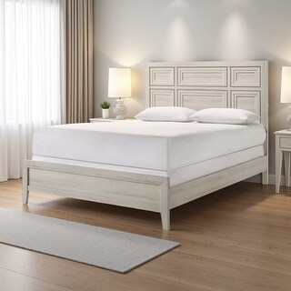 Queen Wooden Panel Bed, Recessed Design, Contemporary Style, Elegant ...