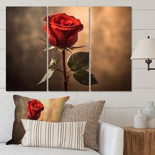 Designart "Vintage Rose Reverie" Floral Wall Art Living Room Set - Bed ...