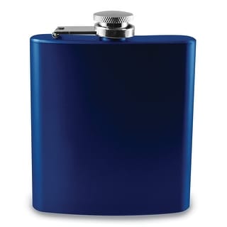 Curata Stainless Steel Blue Engravable 6 Ounce Flask - Bed Bath ...