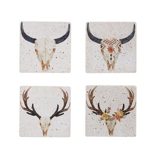 Paseo Road by HiEnd Accents Skull Coaster Set, 4PC - 4"x4" - Bed Bath & Beyond - 25613004