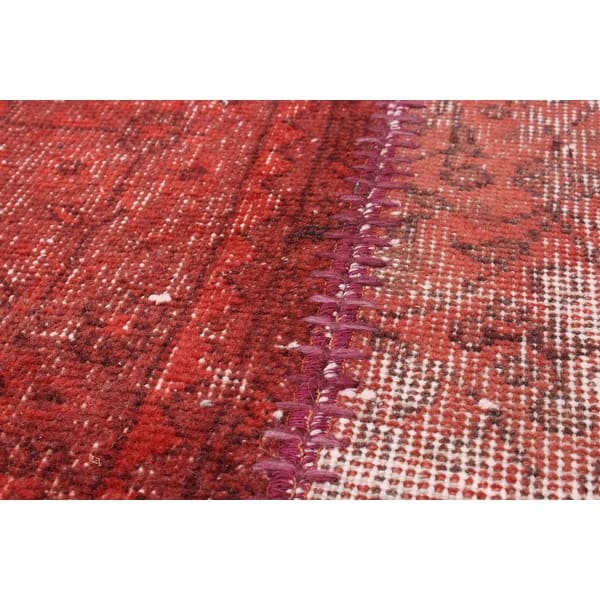 ECARPETGALLERY Hand-knotted Color Patchwork Burgundy Wool Rug - 5'1 x 8 ...