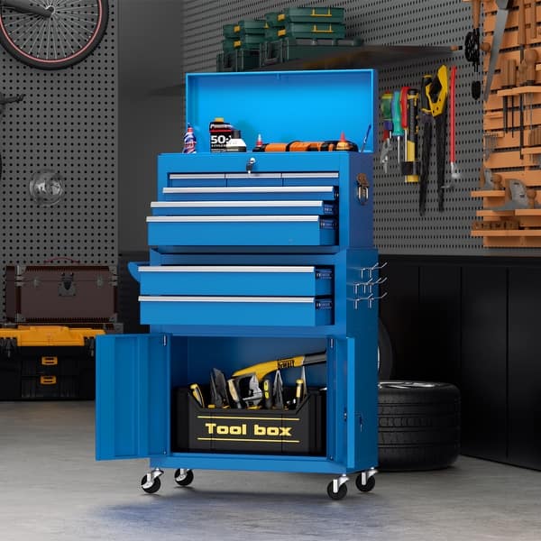 blue toolbox with tools