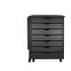 Adeptus 7 Drawer Gate Leg Roll Cart Desk - Black - Overstock - 30789951