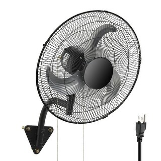 18-Inch Wall Mount Fan with 3 Speed Settings, 120-Degree Oscillation ...