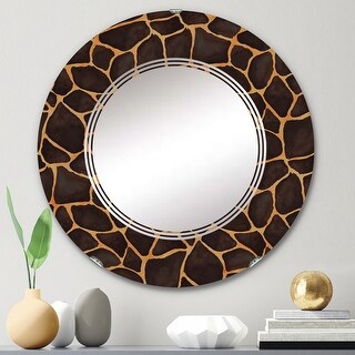 Designart 'Giraffe Skin II' Printed Animals Giraffe Wall Mirror - Bed ...