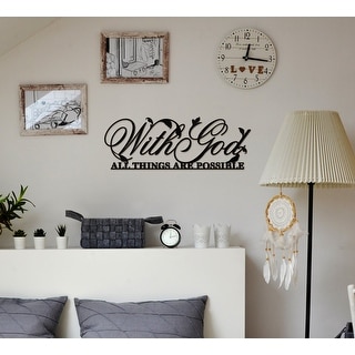 ViveGate With God All Things Are Possible Sign Metal Wall Decor - Black ...