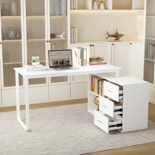 Contemporary Corner Desk with Storage Solutions - Available in Various ...