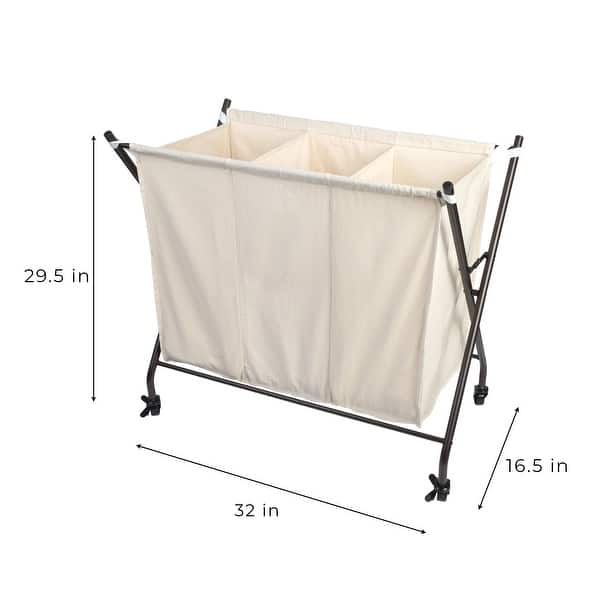 Smart Design Premium 3 Compartment Laundry Sorter Hamper - Bed Bath ...