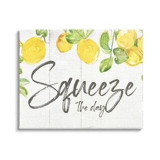 Stupell Squeeze the Day Motivational Phrase Cascading Lemon Fruits ...