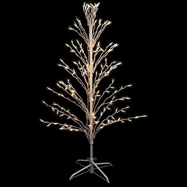 4' White Lighted Christmas Cascade Twig Tree Outdoor Decoration - Clear ...