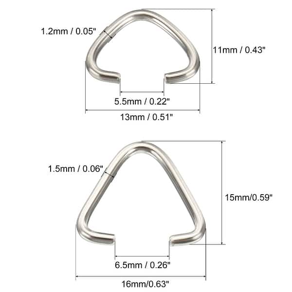 Triangle Open Jump Ring Kit Pinch Chain Connector 304 Stainless Steel ...
