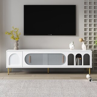 TV Media Console Table,with 3 Shelves and 2 Cabinets - Bed Bath ...