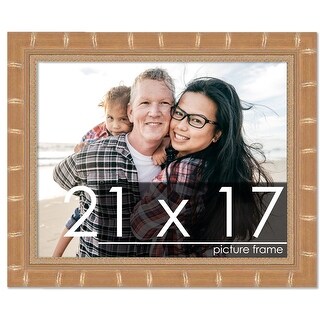 21x17 Bamboo Gold Complete Wood Picture Frame with UV Acrylic, Foam ...
