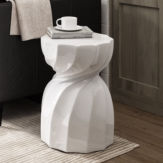 Swirl Side Table, Pearl White - Bed Bath & Beyond - 39095587