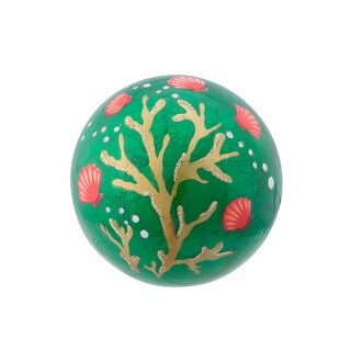 Capiz Ball Green with Gold Coral - Bed Bath & Beyond - 40392299