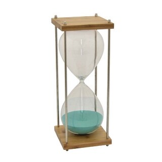 Lavi 18 Inch Bamboo Hourglass Decorative Timer, Square Base, Brown ...