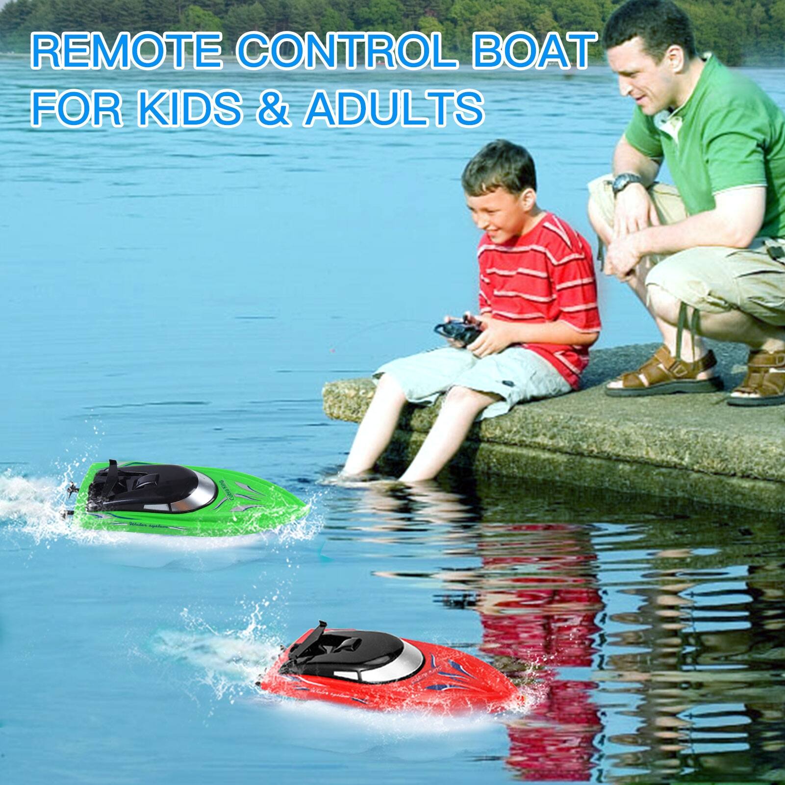 2PACK RC Boat,Remote Control Boats for Kids and Adults,10km/H 2.4G High ...