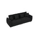86.6" Teddy velvet large bread sofa with four pillows and hardware feet ...