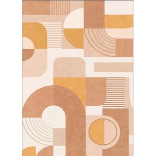 Retro Abstract Geometric Rug Colorful Modern Rug for Living Room Home ...