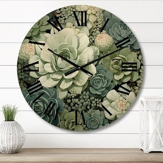 Designart "Green Succulents Flowers Serene Succulents IV" Floral ...