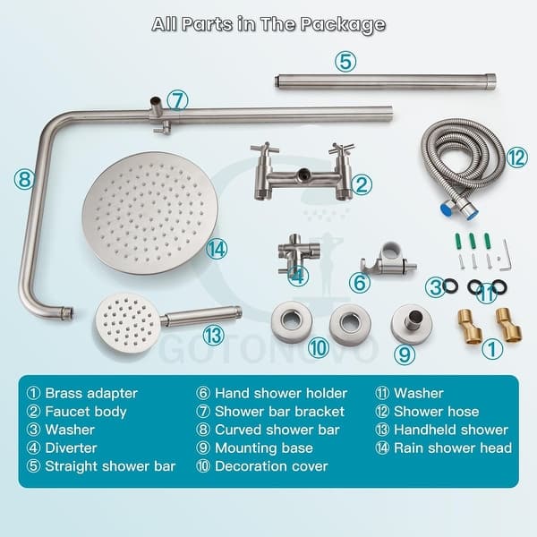 SUS304 Outdoor Shower Fixture High Pressure Shower System Combo Wall ...