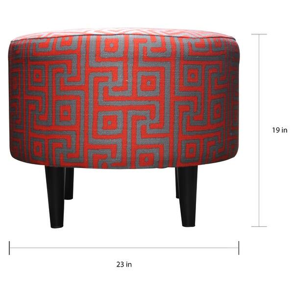Round Sophia Atomic Red Ottoman - - 7866231