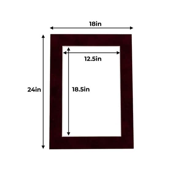 18x24 Mat for 13x19 Photo - Dark Red Suede Matboard for Frames ...