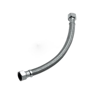 12 in. Chrome Cylindrical Stainless Steel Water Supply Hose- Full Flow ...