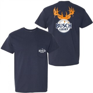 Busch Light Antlers Front And Back Print Pocket TShirt - Bed Bath ...