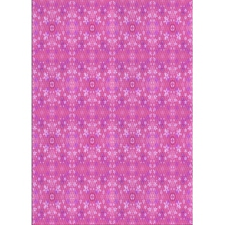 Ahgly Company Machine Washable Transitional Deep Pink Area Rugs - Bed ...