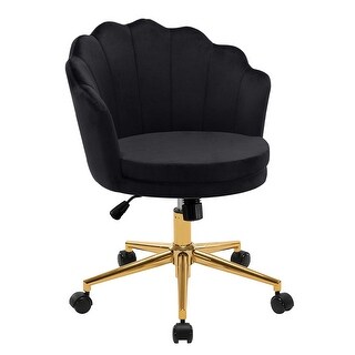 Velvet Swivel Home Office Task Chair, 360° Swivel Shell Chair Modern ...