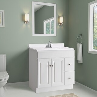 Design House Cultured Marble Vanity Top 19-Inch Single Bowl Sink - Bed ...