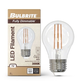 Bulbrite LED Filament Pack of (4) 7 Watt Dimmable A15 Light Bulb with ...