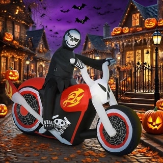 Halloween Inflatables Outdoor Waterproof Grim Ghost Biker - Bed Bath ...