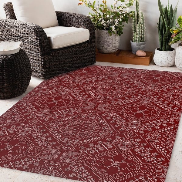 BAYBAR BURGUNDY Outdoor Rug By Kavka Designs - Bed Bath & Beyond - 34348918