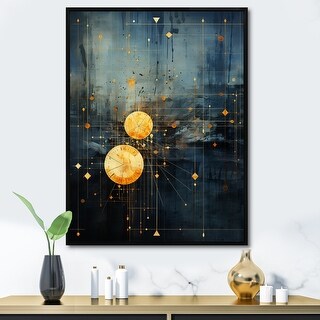 Designart "Ancient Wisdom Of Atlantis In Gold & Retro Blue I" Modern ...