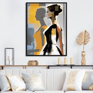 Designart "Silhouette Of Gracious Woman I" Modern Woman Framed Canvas ...
