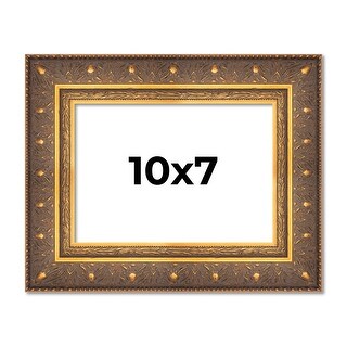10x7 Frame Vintage Gold Solid Wood Picture Frame | 2.5 Inch Moulding ...
