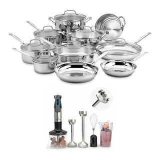 Cuisinart 17-Piece Chef's Classic Cookware Set with Hand Blender - Bed ...