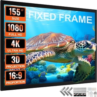 Big 155" Diagonal 16:9 HD Projector Screen Home Theater Outdoor Use ...