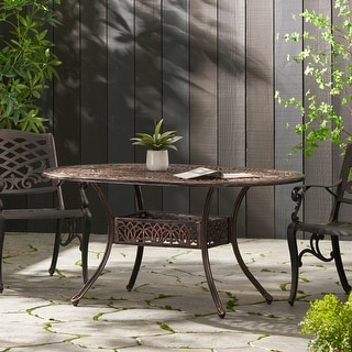 Haitian Outdoor Cast Aluminum Oval Dining Table (ONLY) by Christopher ...