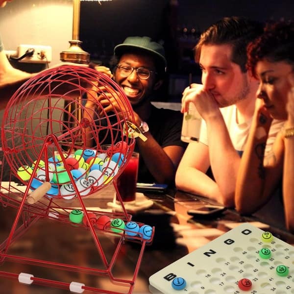 GSE™ Professional Bingo Game Set with Jumbo Bingo Cage and 1.5" Ping ...