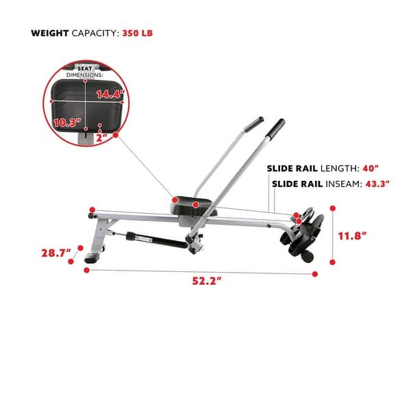 Sunny Health & Fitness SF-RW5639 Full Motion Rowing Machine Rower ...