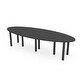10 Person Oval Conference Table 12'x4' with Power And Data Post Legs ...