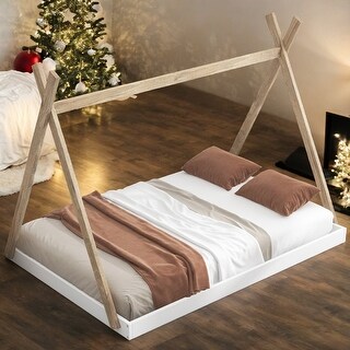 Full Size Tent Floor Bed with Triangle Structure - Bed Bath & Beyond ...