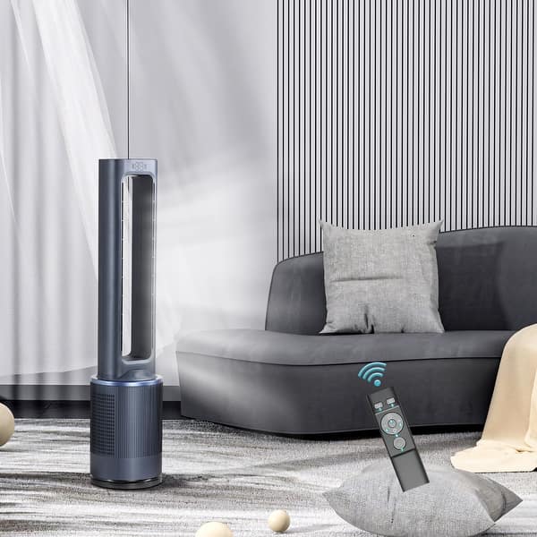 42-inch Bladeless Fans Standing Tower Fan 12 Speeds & 15H Timing - Bed ...