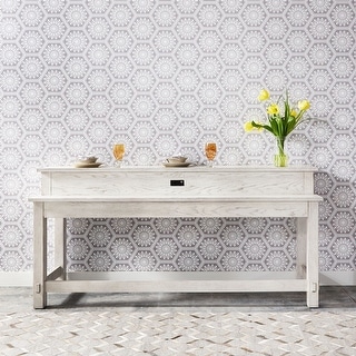 Modern Farmhouse Flea Market White Console Bar Table - Bed Bath ...